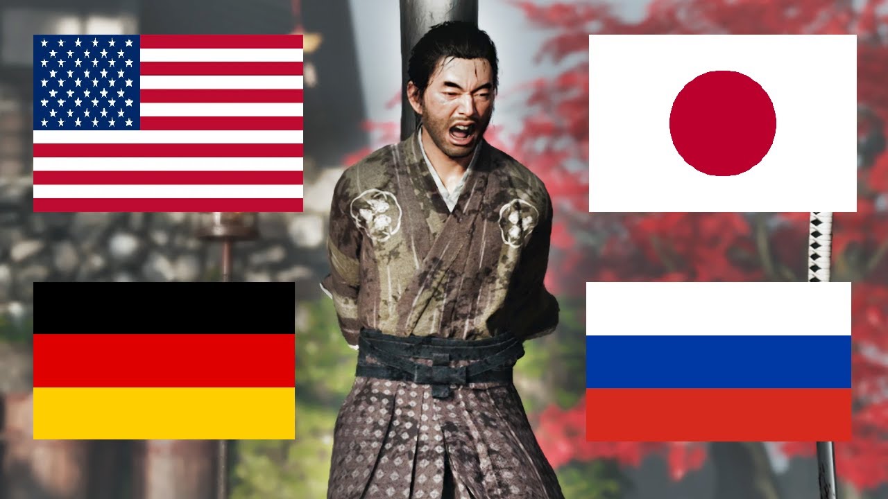 *JIN SAKAI SCREAMS* in Every Language! (Ghost of Tsushima, English vs ...