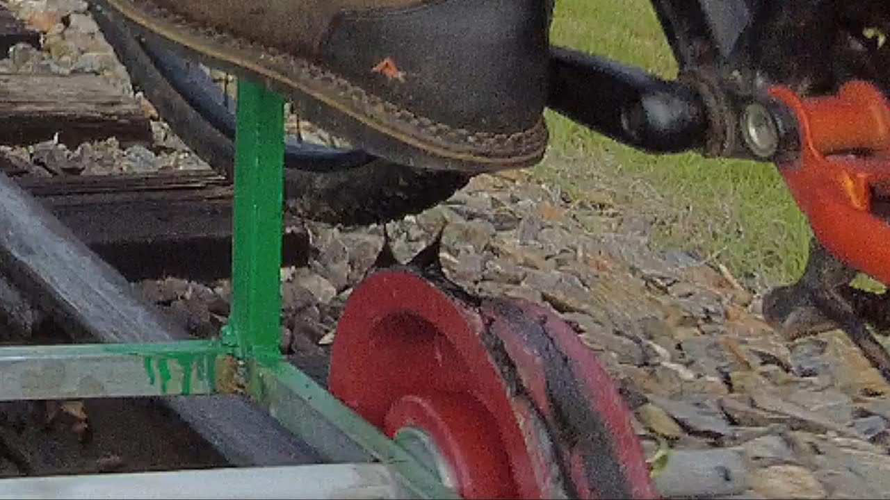 Rail Bike Rolling Through A Flange Greaser .25 Speed - YouTube