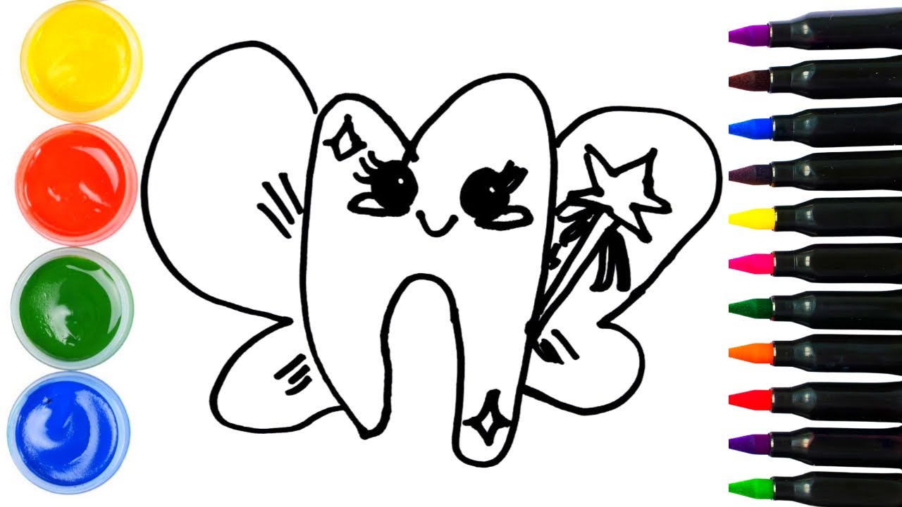 How to draw a Tooth Fairy ? Step by Step drawing for kids - YouTube