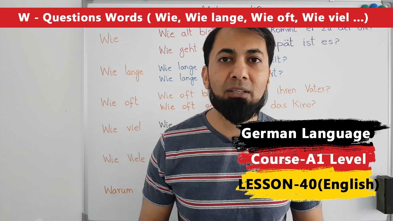 A1 German Course | Lesson 40 | W Question words in German Language | W ...