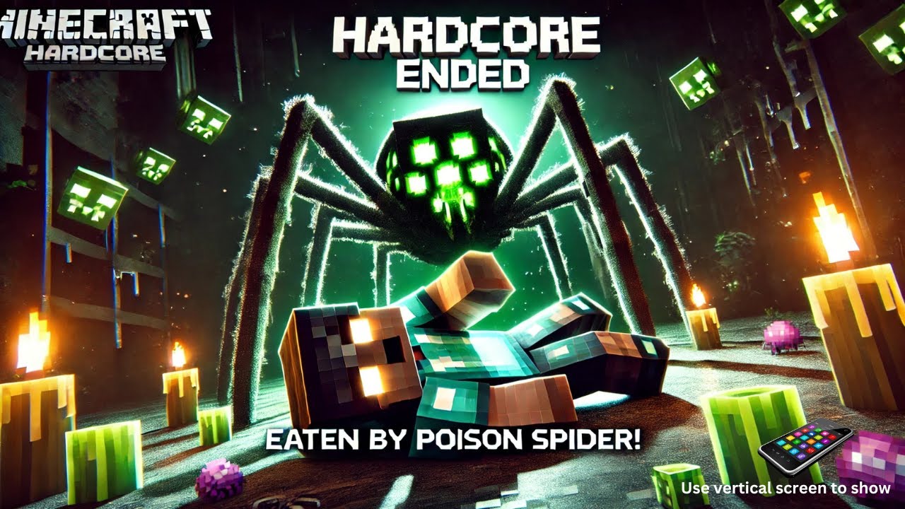 Minecraft Hardcore Attempt 1: Failed due to Eaten by a Poison Spider ...