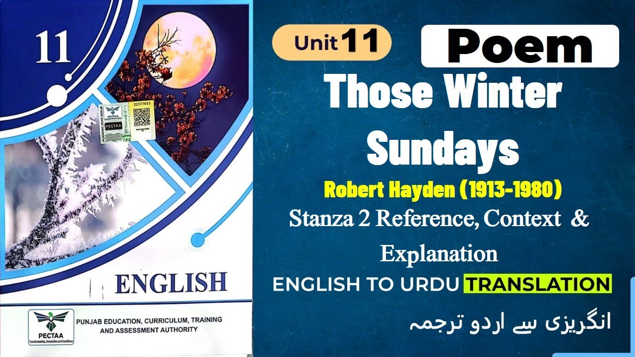 1st year English Book | Those Winter Sundays Poem Stanza 2 | Reference ...