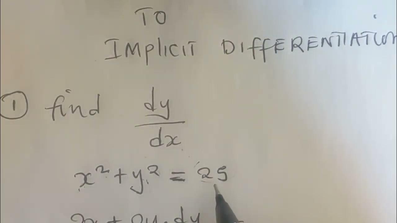 How to solve implicit differentiation - YouTube