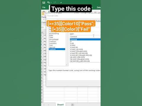 Pass or Fail using custom format #excel#tipsandtricks#exceltricks #dataanalysis#dataanalytics# ...