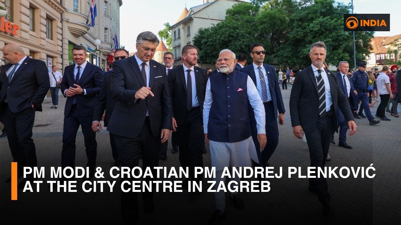 LIVE: PM Modi & Croatian PM Andrej Plenković at the City Centre in ...