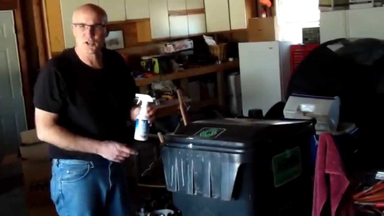 Stinky garbage can, trash bin, dumpster odors with Ah! All Clear - YouTube