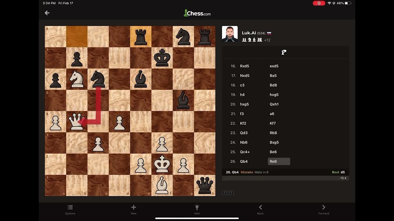Beating the luk.ai bot in chess.com - YouTube