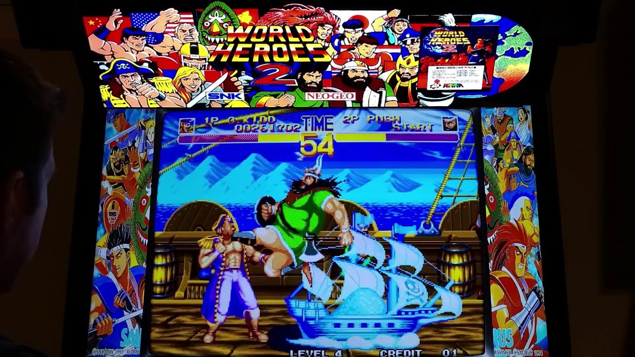 World Heroes 2 Arcade Cabinet MAME Gameplay w/ Hypermarquee - YouTube