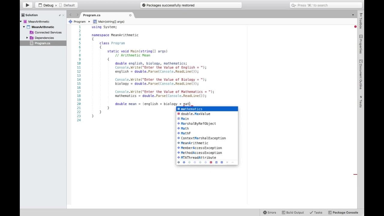 Arithmetic Mean C# Program - YouTube