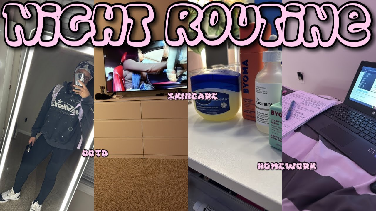 MY NIGHT ROUTINE ⭐️ homework , hair care , skincare , hygiene , etc ...