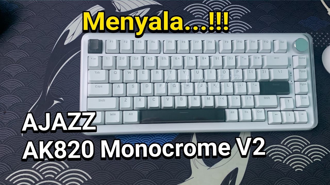Ajazz AK820 Monochrome V2 Keyboard Mechanical murah yang mantap - YouTube