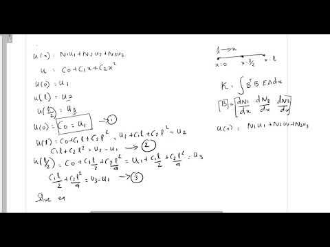 quadratic bar element shape function - YouTube