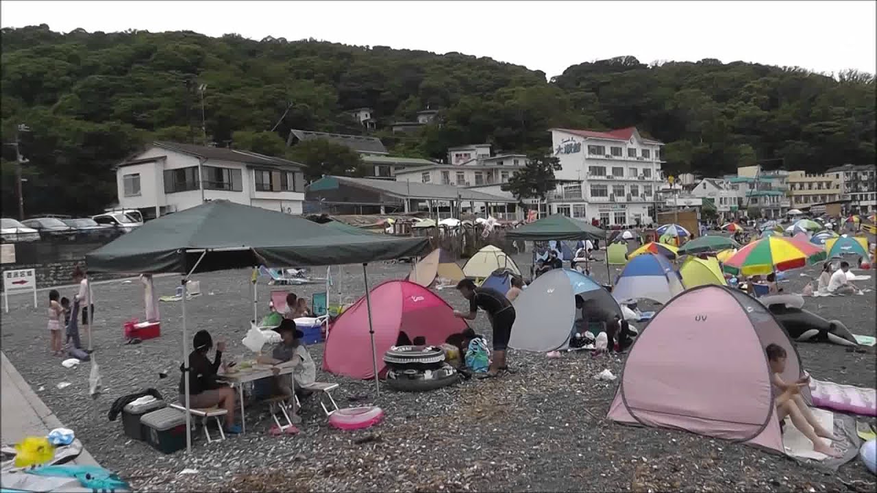車中泊、魚が見える大瀬(おせ)海水浴場Ose the fish seem to want to go in the family子供と一緒に ...