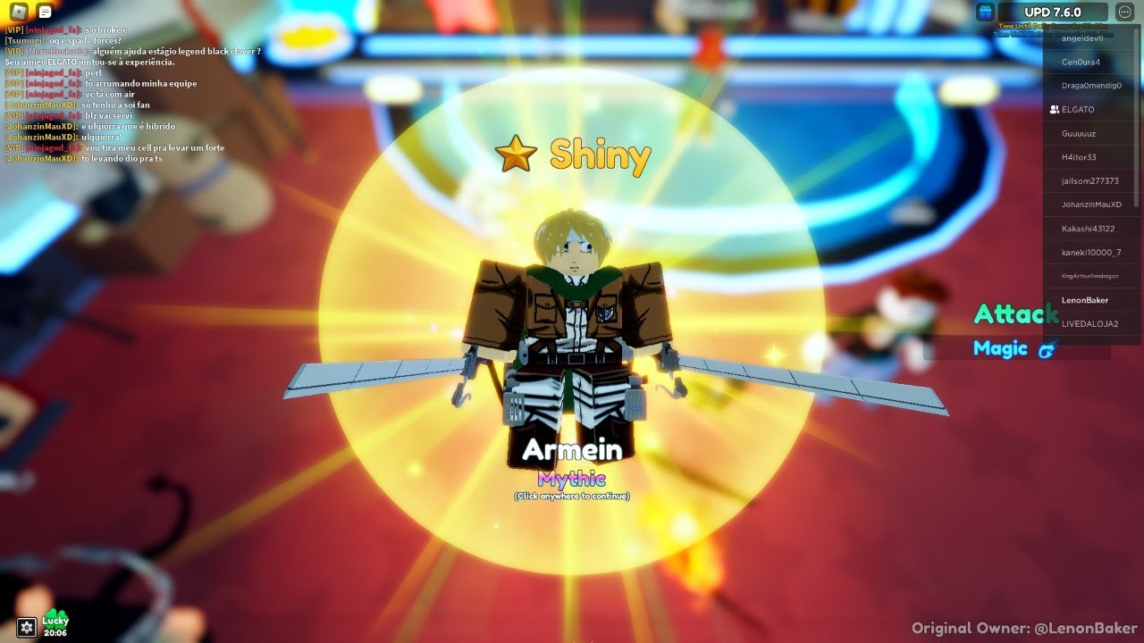 Turning a Shiny Armin into a Pucci Trait - Roblox Anime Adventures ...