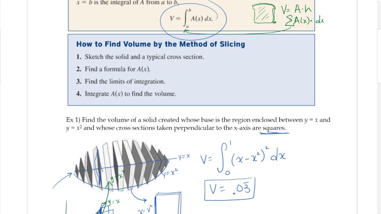 Volume of Cross Sectional Solids - YouTube