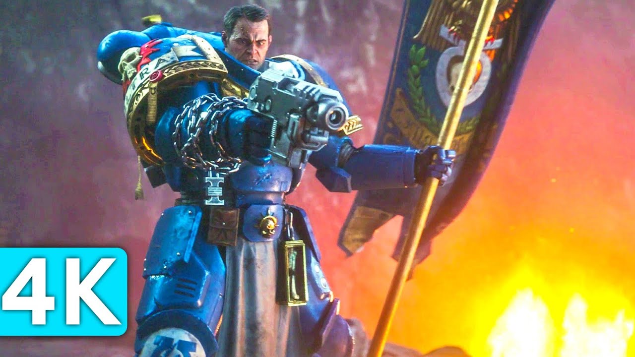 Space Marine 2 Defend The Banner Flag Scene 4K ULTRA HD - Warhammer 40K ...