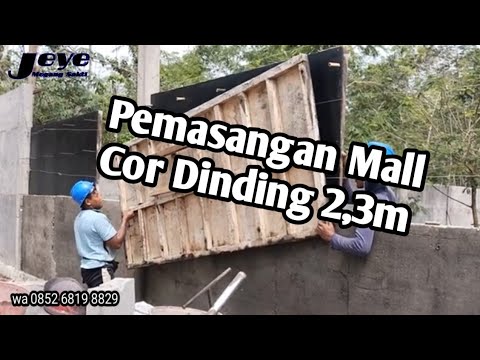 Pemasangan mall dinding cor - YouTube