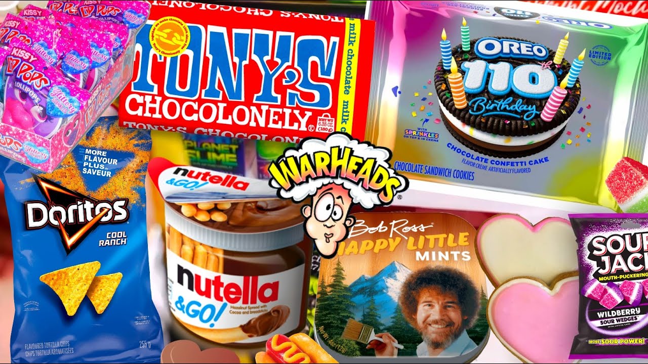 New EXTREME Snack Opening Chips Nutella Candy Bars Sour Candies ...