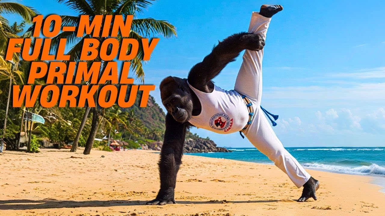 10-MIN Full Body Capoeira Style Primal Fitness Workout - YouTube
