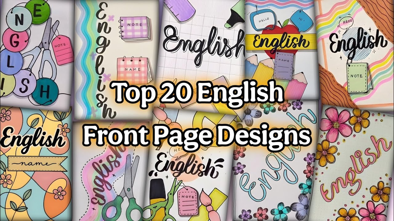 Top 20 Beautiful 😍 English Front Page Designs/Easy Designs For Project ...