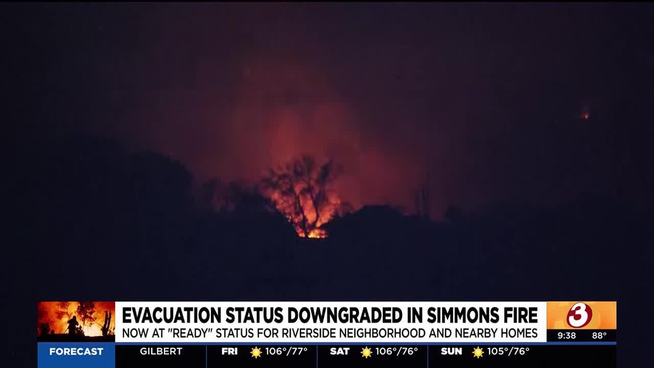 Evacuation status downgraded for Simmons Fire near Kearny - YouTube