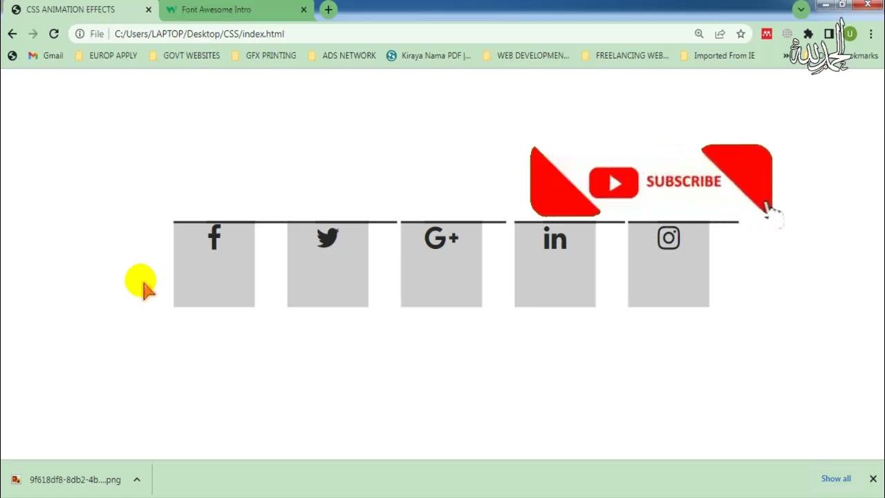 HTML5 CSS3 Pure Animated Snake Border Social Media Icon With Cool Animation - YouTube