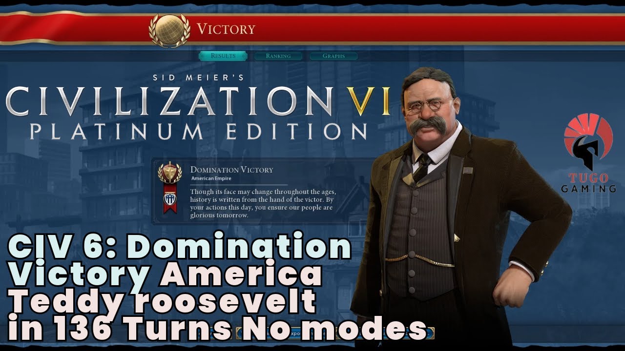 CIV 6: America USA Domination Victory (Teddy roosevelt) - Full Game ...