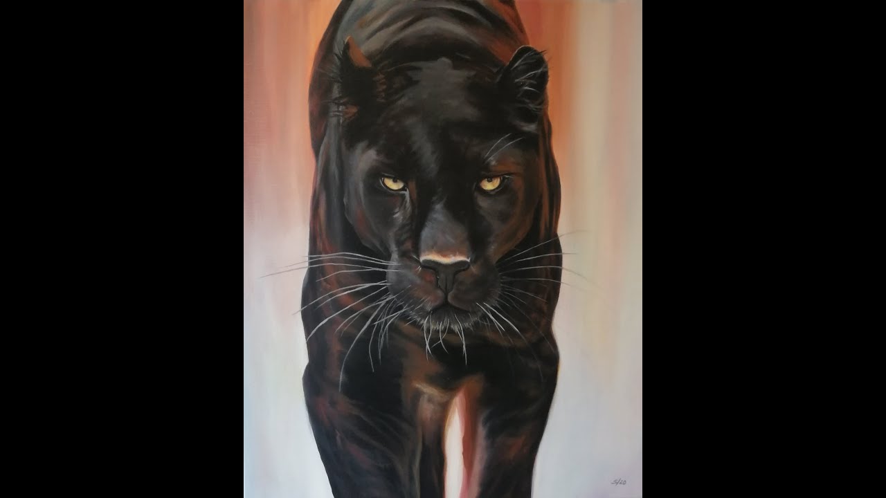 Como se PINTÓ UNA PANTERA al óleo, solo su proceso. How to PAINT A ...