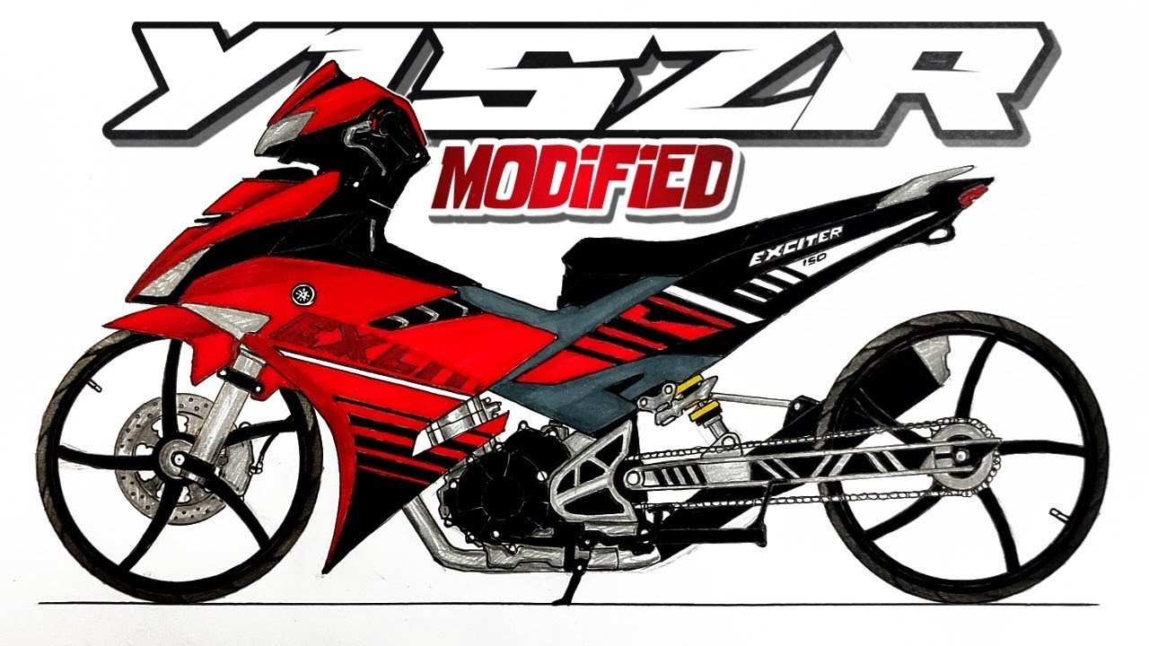 Lukis motor y15zr || Cara melukis motor y15zr modified || Lukis motor ...