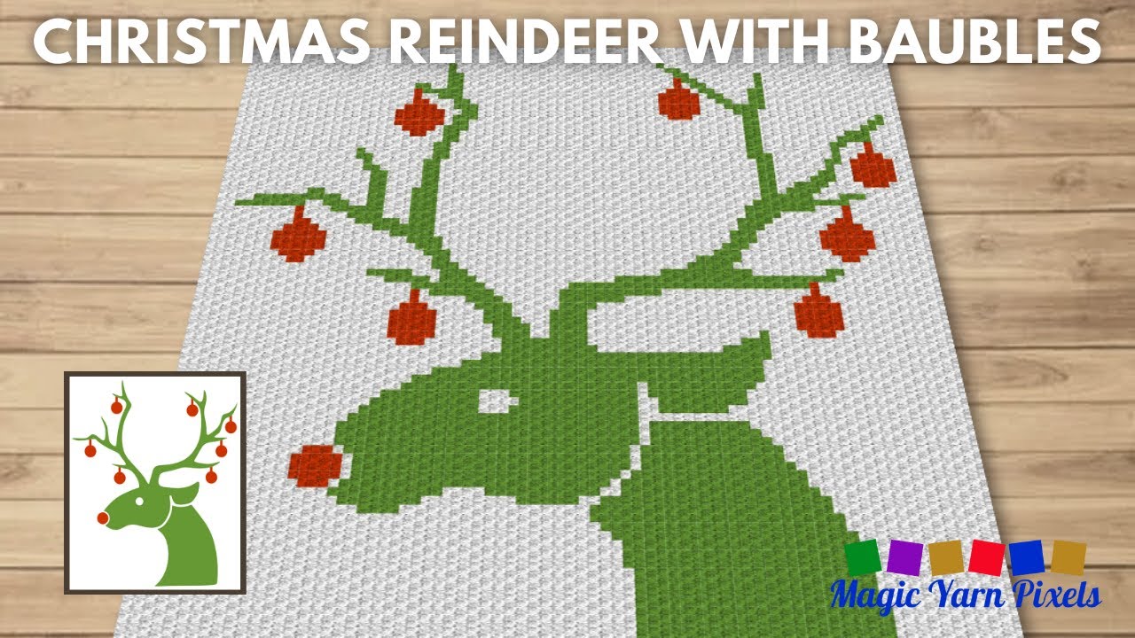 FREE GRAPH Christmas Reindeer With Baubles C2C & Tapestry Crochet ...