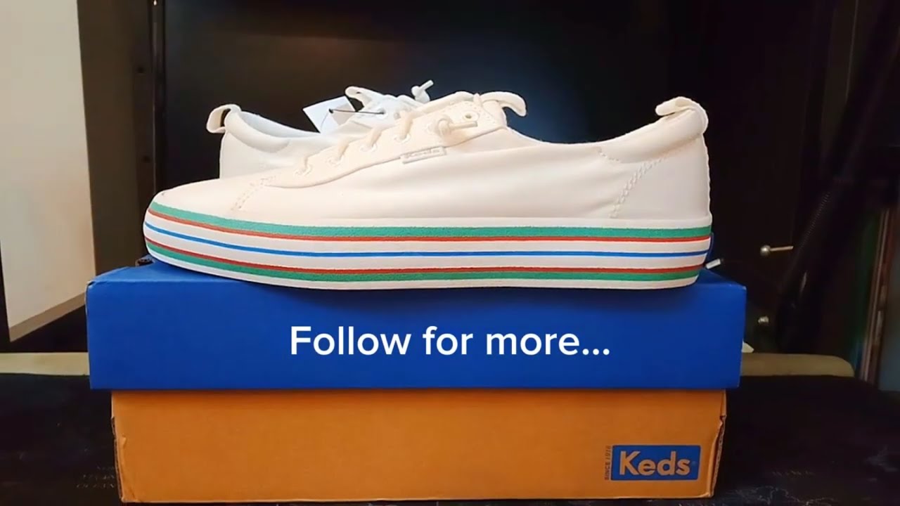 Keds Kickback Surf Stripe Foxing (Women’s) - Canvas White | WF66324 ...