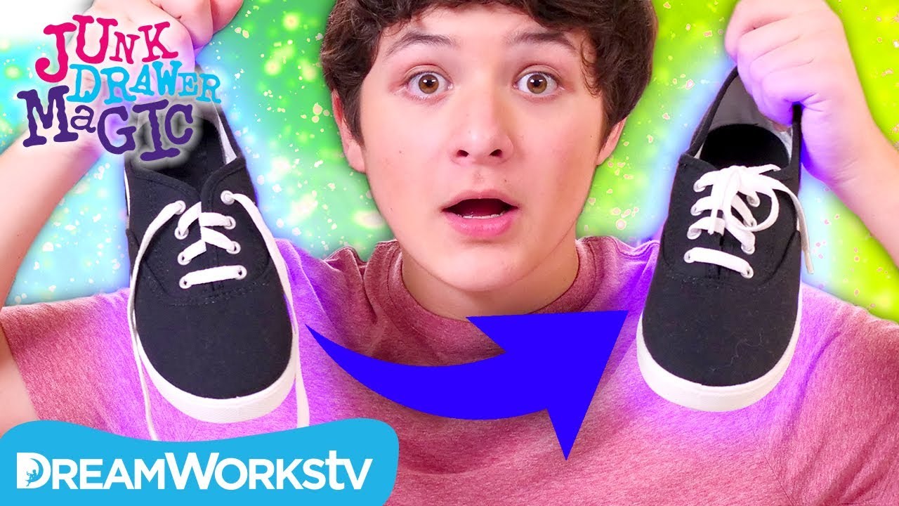 Magic Self-Tying Shoe Laces | JUNK DRAWER MAGIC - YouTube