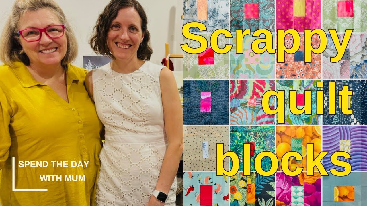 Scrappy quilt blocks | Mum's rockpool embroidery | Sewing with mum ...