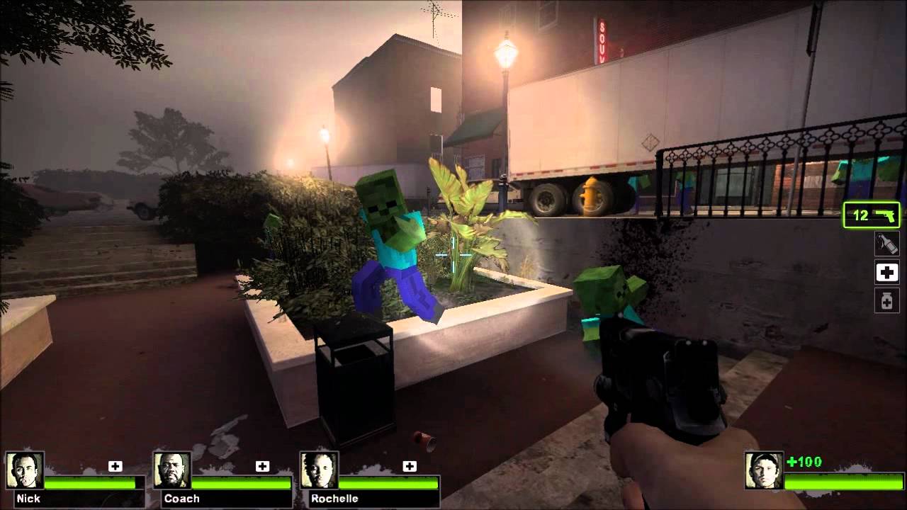 Minecraft Zombies in Left 4 Dead 2! - YouTube