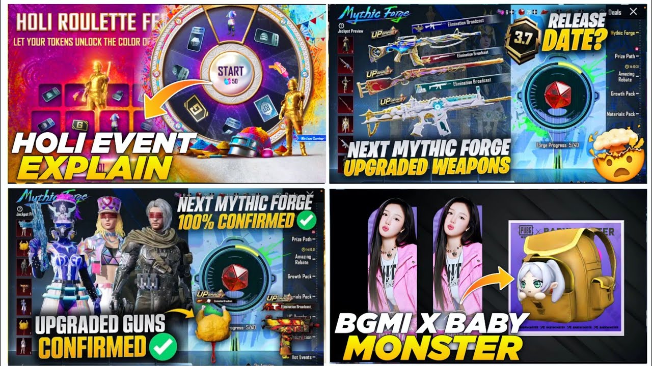 BIG SURPRISE 🤩 BGMI NEXT MYTHIC FORGE | NEW HOLI EVENT WIN REAL PRIZE ...