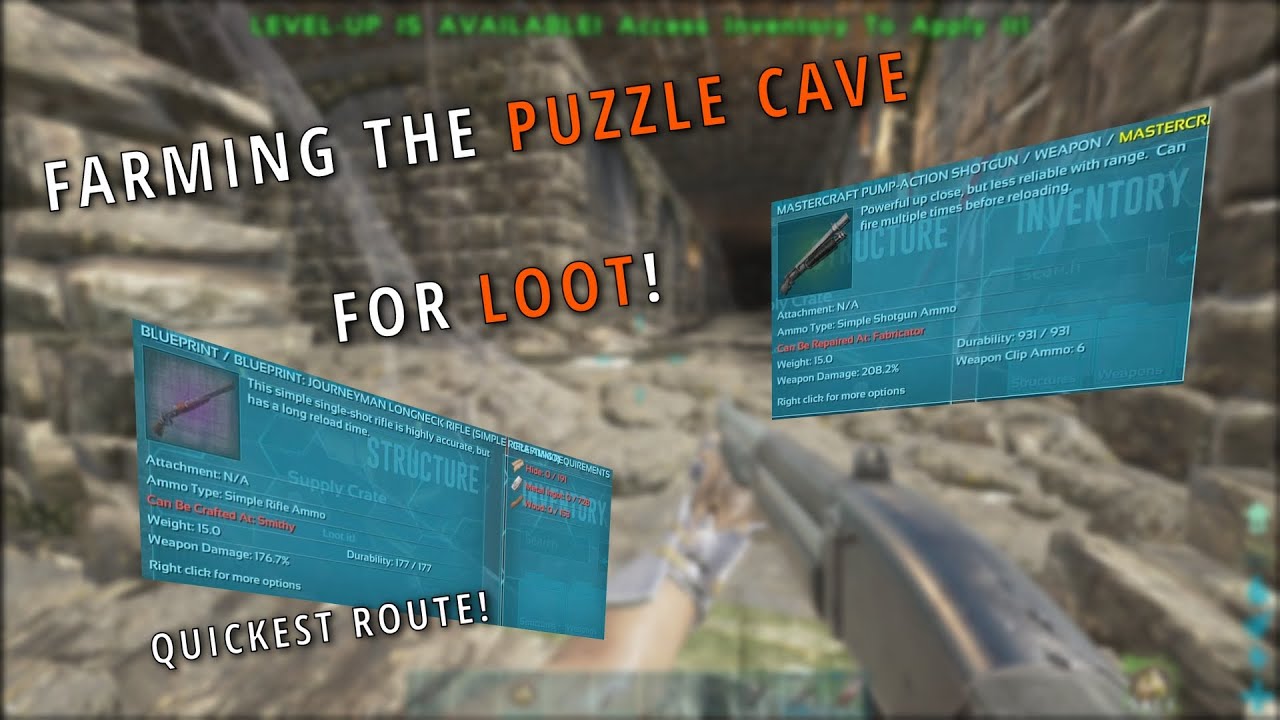 HIDDEN UNDERWATER PUZZLE CAVE LOOT ROUTES - ARK Lost Island - YouTube