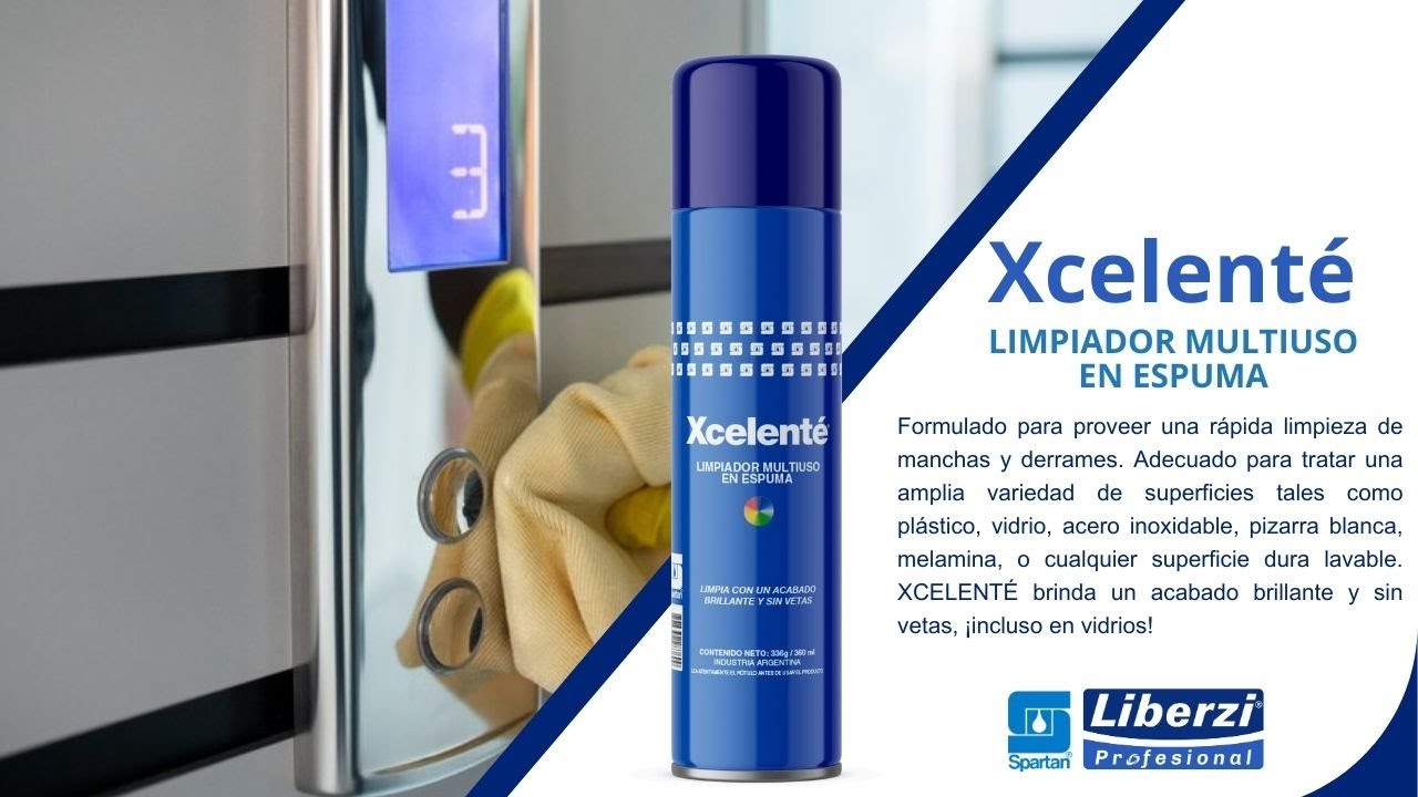Limpiador Multiuso espuma Aerosol Xcelenté - Spartan - YouTube