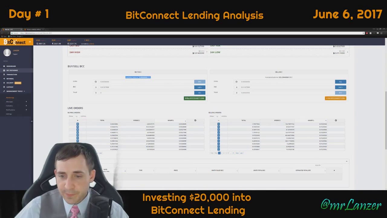 My First $20,000 Loan with BitConnect, by Lanzer - YouTube