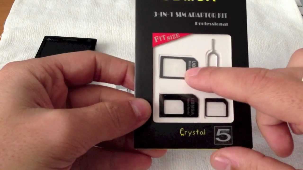 iPhone 5 Adaptadores Sim, nano sim simcard adaptor kit - YouTube