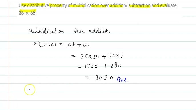 Distributive Property Multiplication Over Addition