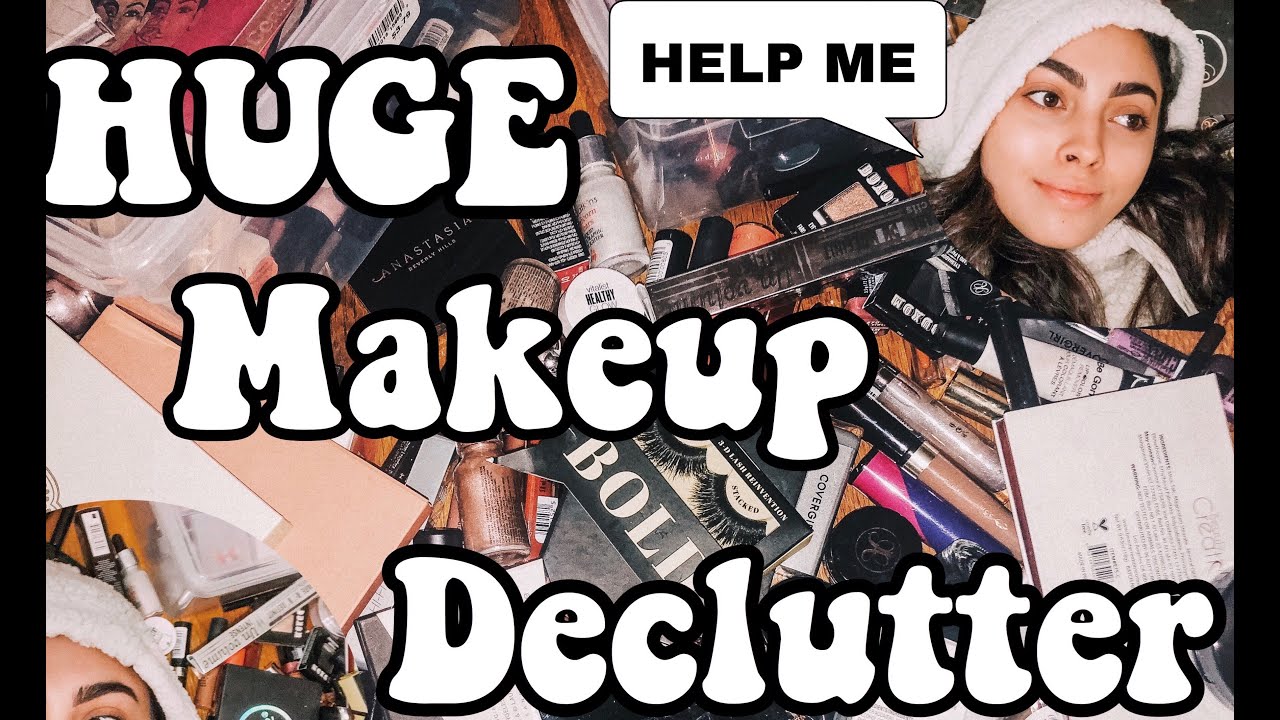 DECLUTTERING MY ENTIRE MAKEUP COLLECTION (major declutter) - YouTube
