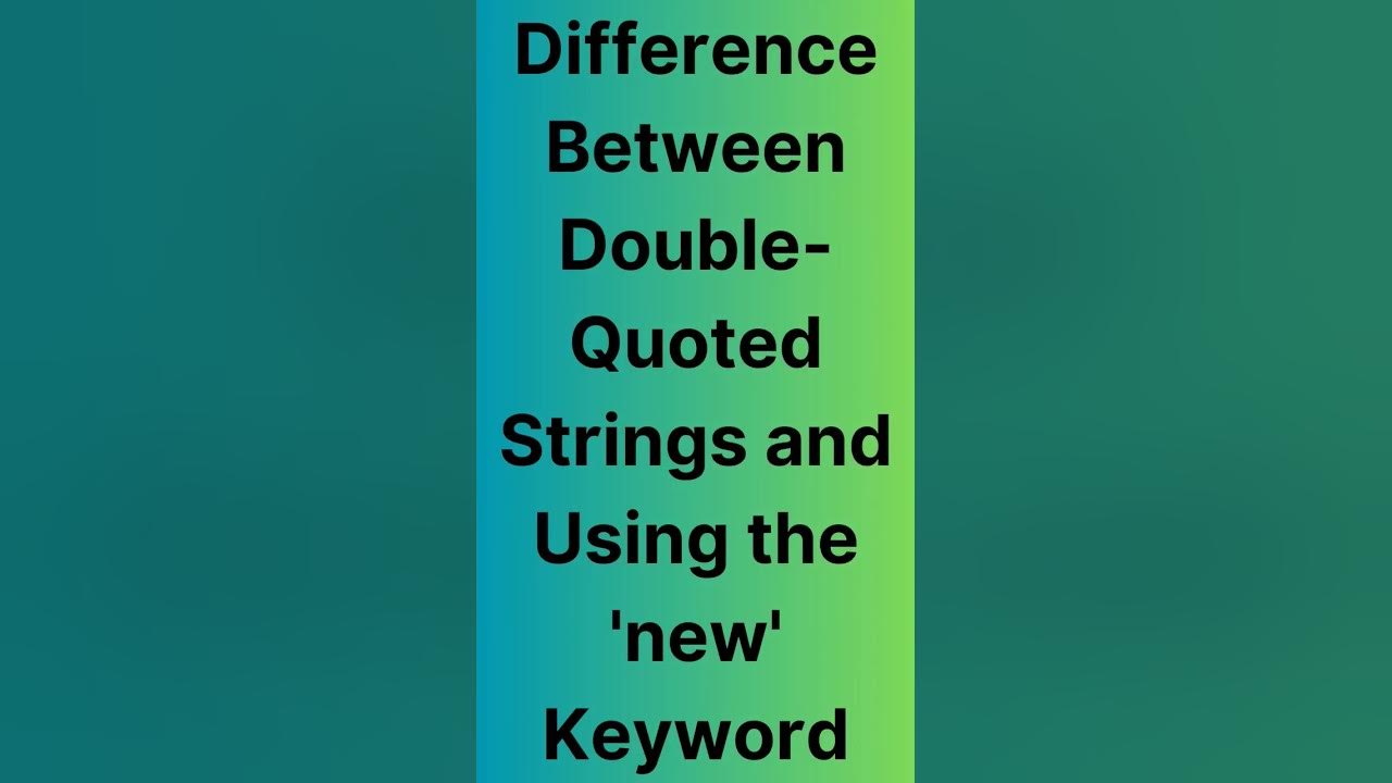 Double Quotes Vs Newπ€ Shorts Scalive Java Youtube