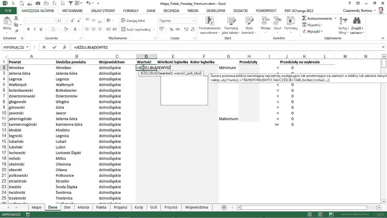 Mapa Polski Excel (odc. 25) - Jak zwizualizować dane dla województw na ...