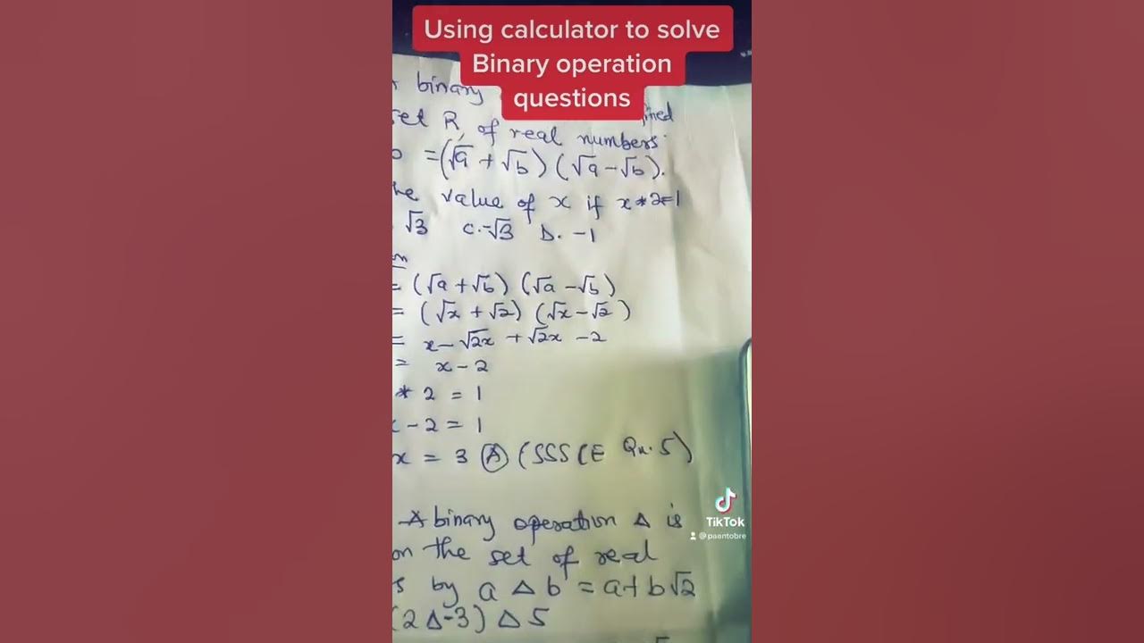 Using calculator to solve binary equations - YouTube