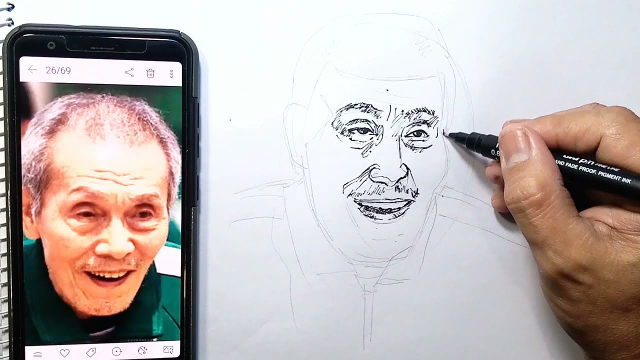 How to Draw Squid Game Player 001.. The Smiling Old Man... The easy way ...