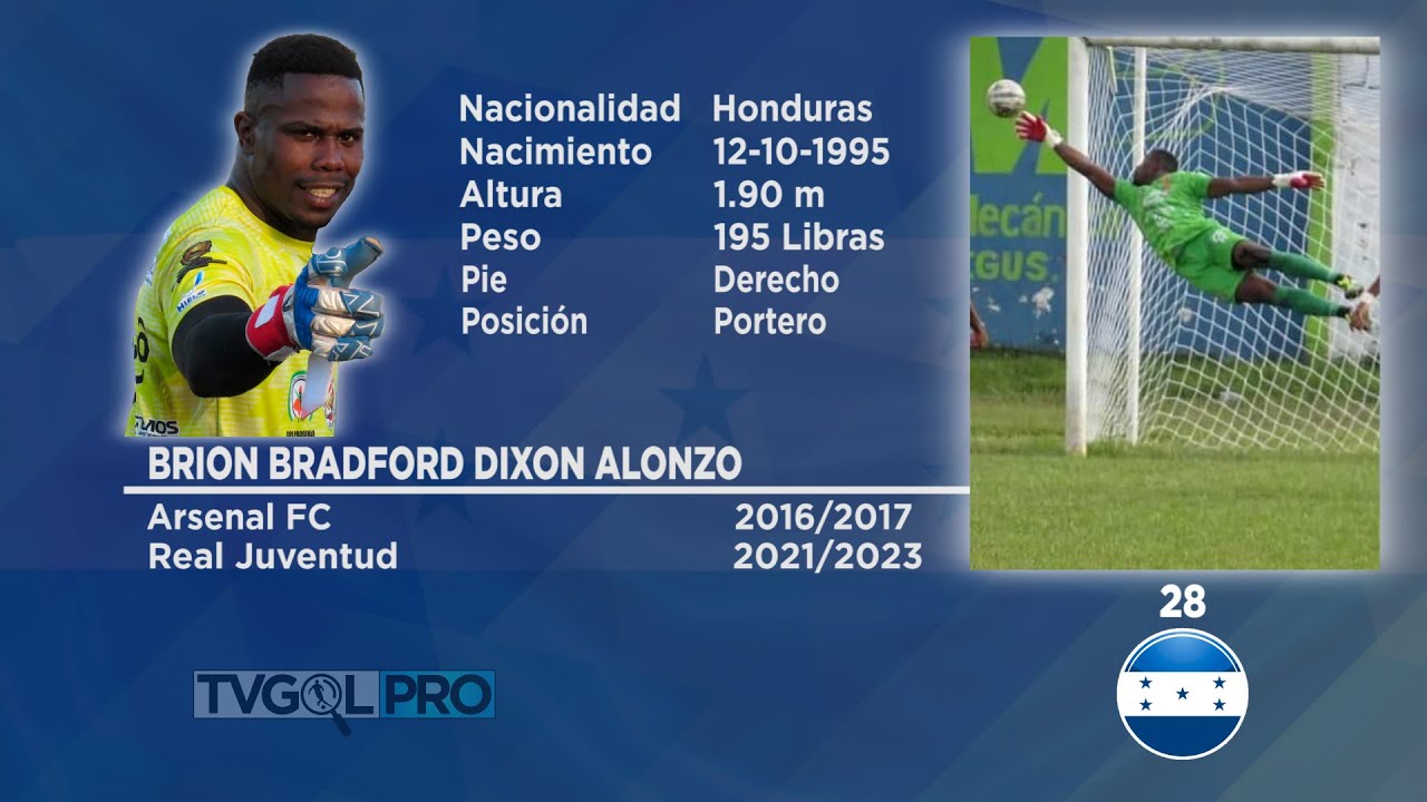 Brion Bradford Dixon Alonzo | FUTBOLISTA | Portero | Hondureño - YouTube