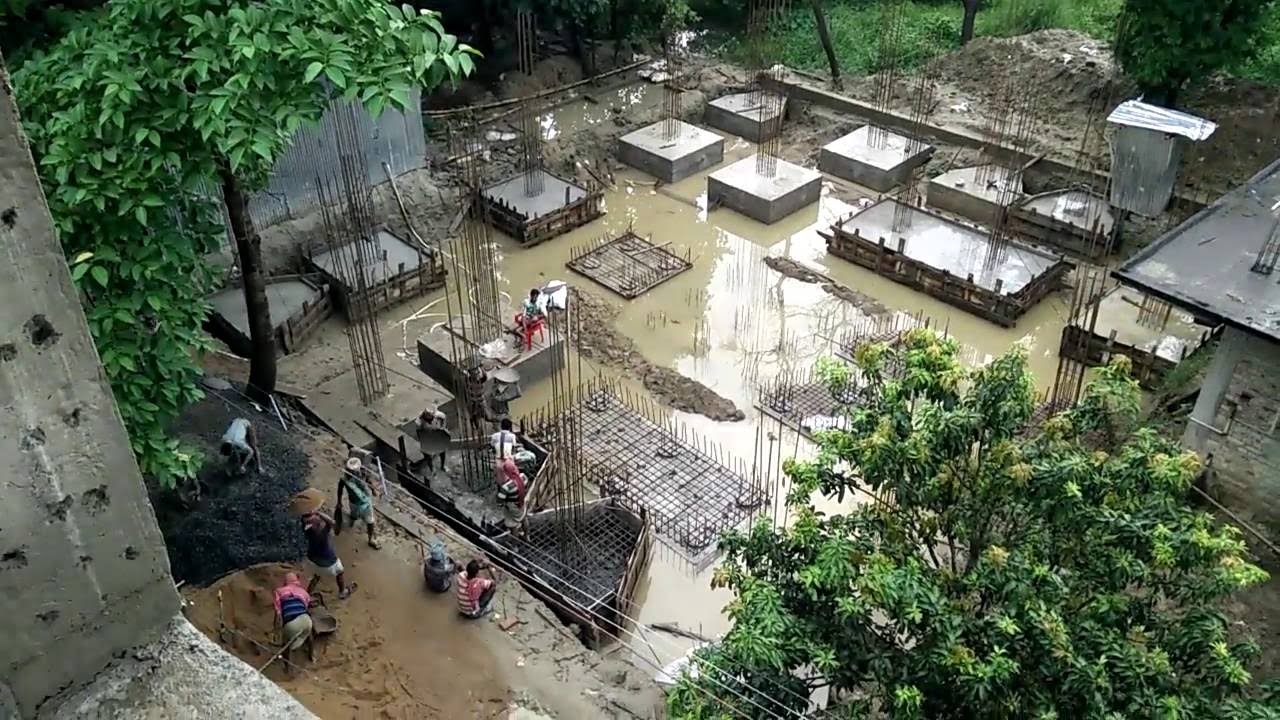 Concrete Casting of Pile Caps - Top View - YouTube