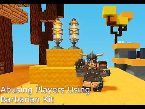 Abusing Players Using Barbarian Kit (Roblox Bedwars) - YouTube