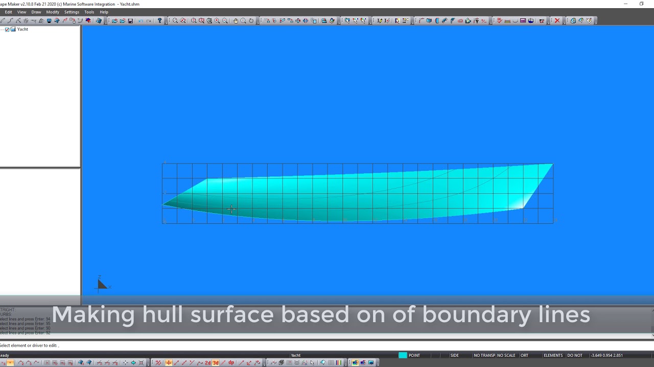 Modeling yacht hull shape from scratch. - YouTube