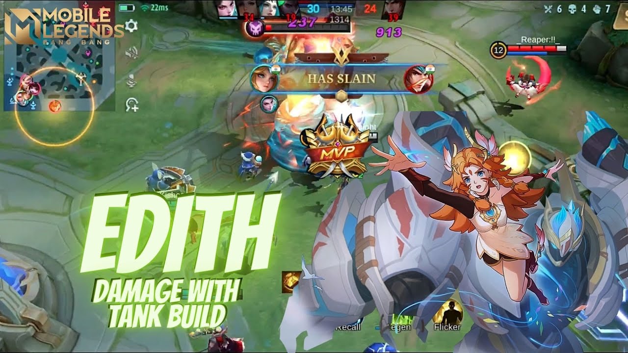 Edith Damage is high even with Tank Item | Edith easy MVP | Mobile ...